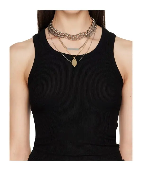 Rabanne Layered Two-tone Chain Necklace