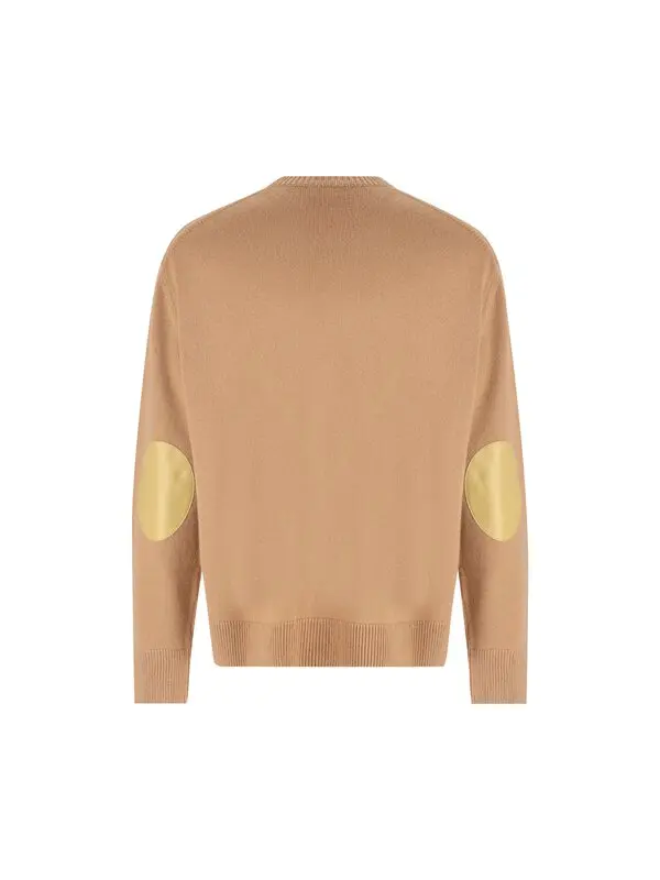 Celine Cashmere Crewneck Sweater With Elbow Patches