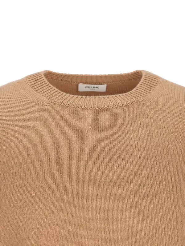 Celine Cashmere Crewneck Sweater With Elbow Patches
