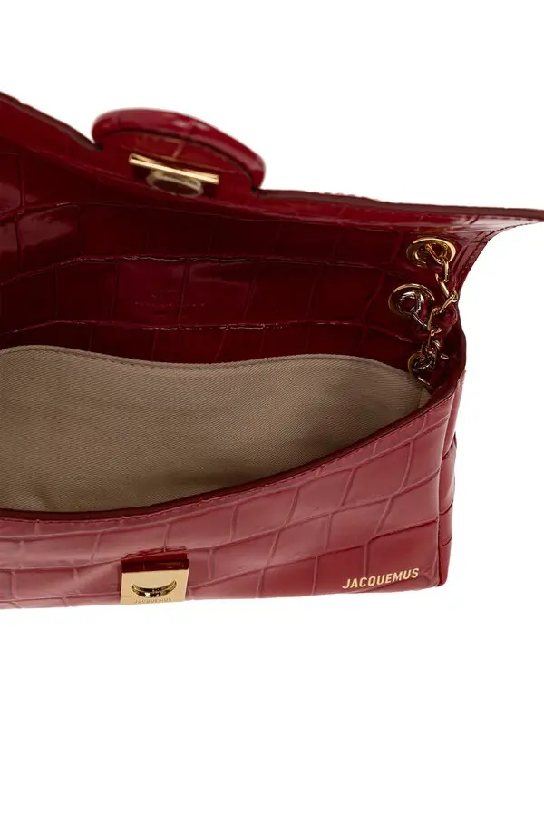 Jacquemus Croc-embossed Chain Shoulder Bag