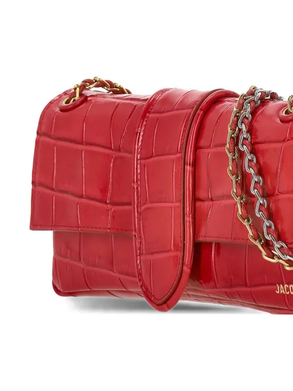 Jacquemus Croc-embossed Chain Shoulder Bag