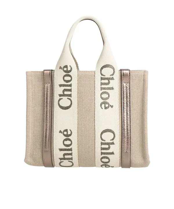 Chloé Metallic Canvas Shopper Bag - No