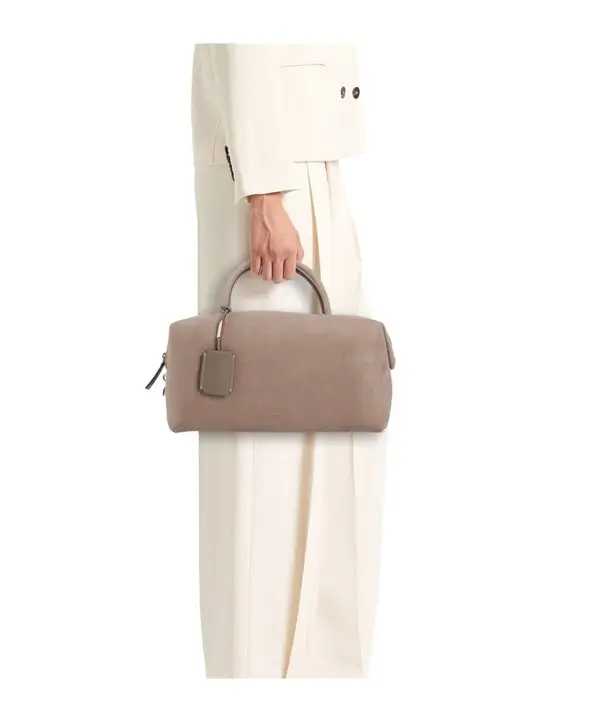 Max Mara Large Suede Boston Bag