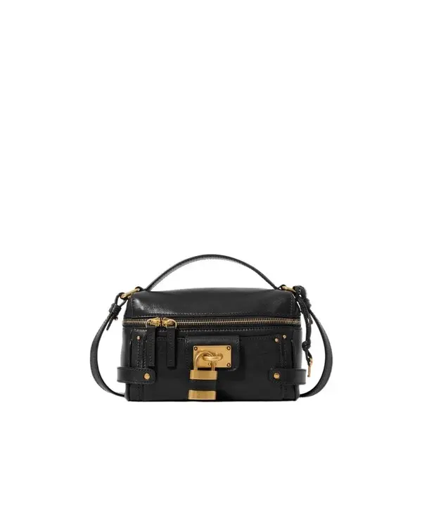 Chloé Paddington Vanity Bag In Grained Leather - Black