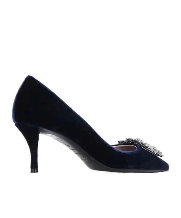 ROGER VIVIER Flower Strass Buckle High Heels