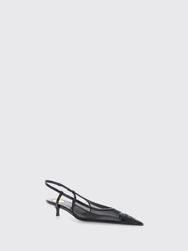 Saint Laurent Mesh-panelled Pointed-toe Slingback Pumps