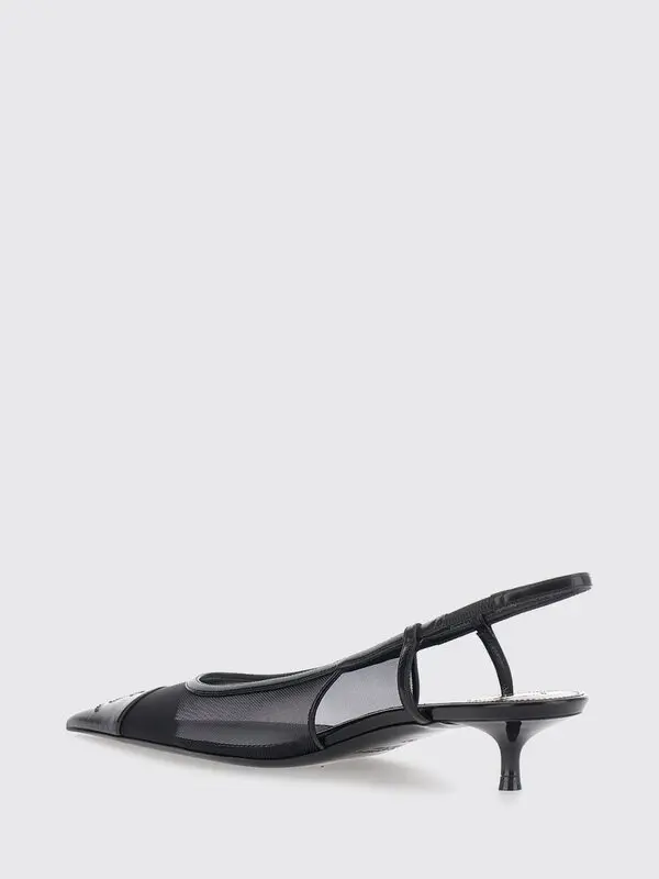Saint Laurent Mesh-panelled Pointed-toe Slingback Pumps