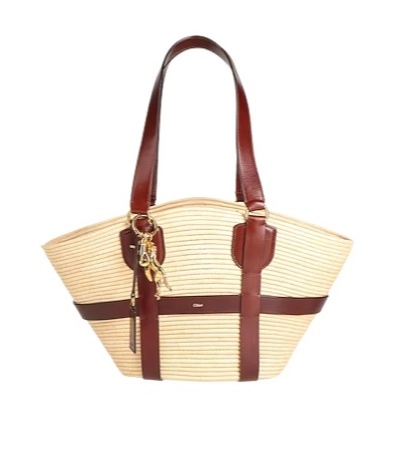 Chloé Twotone Large Straw Handbag - Nude