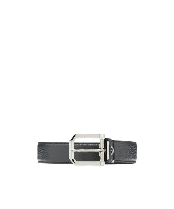 Emporio Armani Textured Leather Belt - Black