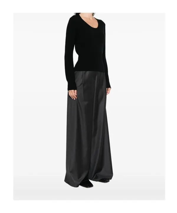 Max Mara Ribbed-knit Scoop-neck Sweater - Black