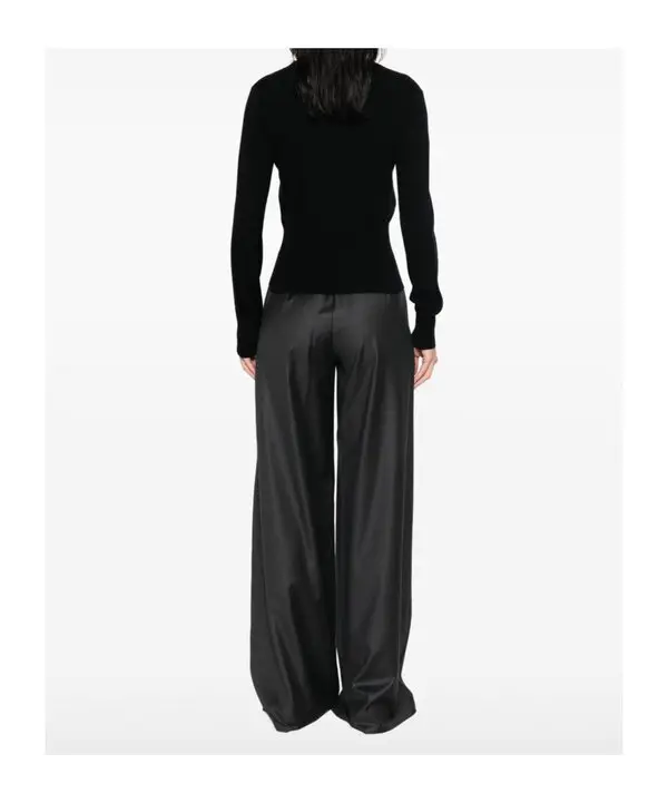 Max Mara Ribbed-knit Scoop-neck Sweater - Black