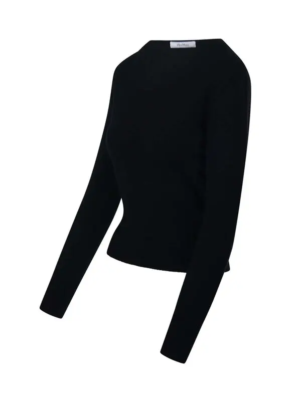 Max Mara Ribbed-knit Scoop-neck Sweater - Black