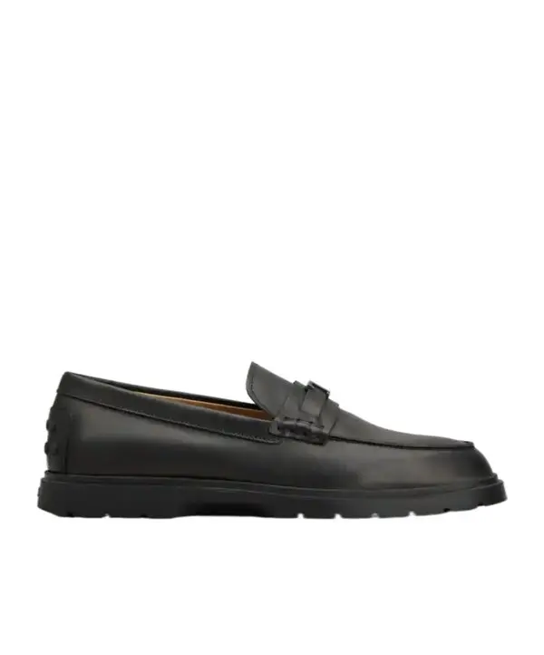 TOD'S Embossed Logo Loafers - Black