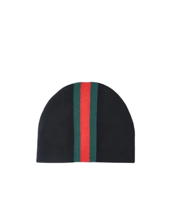 Gucci Striped Knit Hat - Black