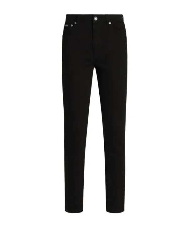 Dolce & Gabbana Logo Plate Stretch Denim Jeans