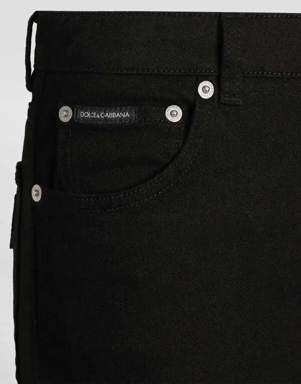 Dolce & Gabbana Logo Plate Stretch Denim Jeans
