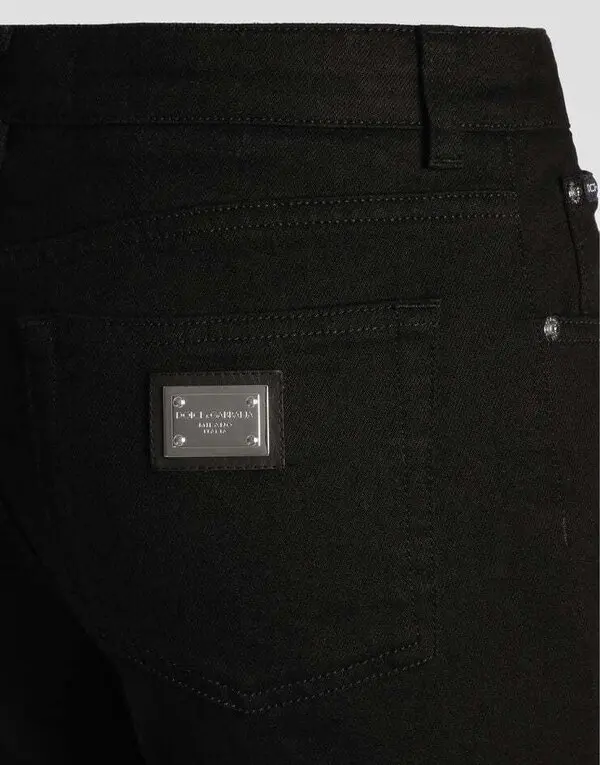 Dolce & Gabbana Logo Plate Stretch Denim Jeans