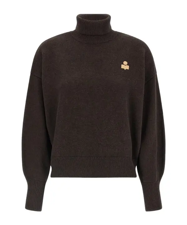 Isabel Marant Étoile Mock-neck Logo Knitted Sweater - Brown