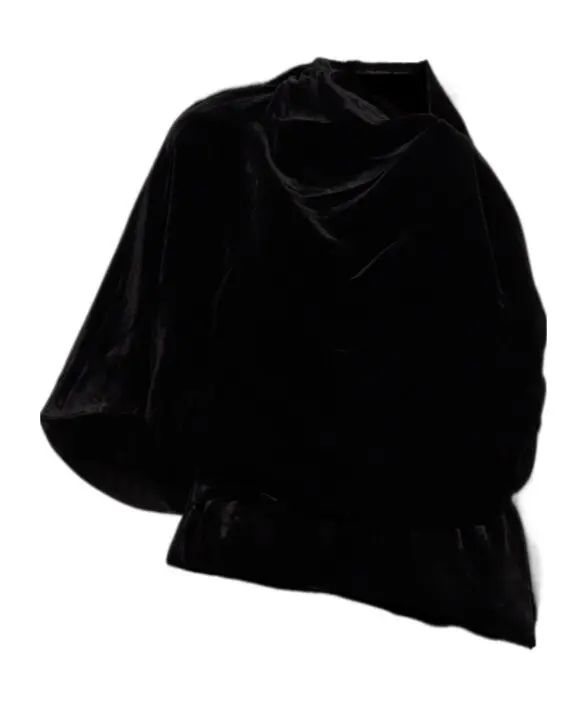 RÓHE Off-the-shoulder Sculptural Velvet Top - Black