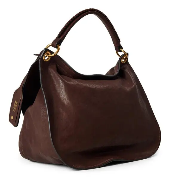 Miu Miu Darkbrown Softleather Hobo Shoulder Bag