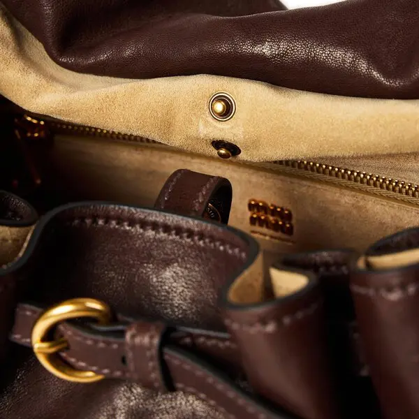 Miu Miu Darkbrown Softleather Hobo Shoulder Bag