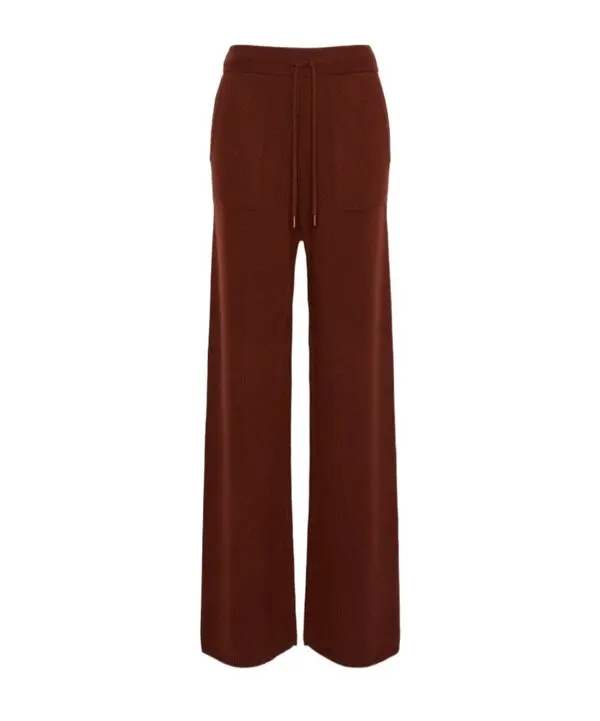 Max Mara Wide Cashmere Yarn Trousers Rust - Rust-colored