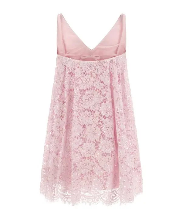 SELF-PORTRAIT Floral Lace Sequined Mini Dress