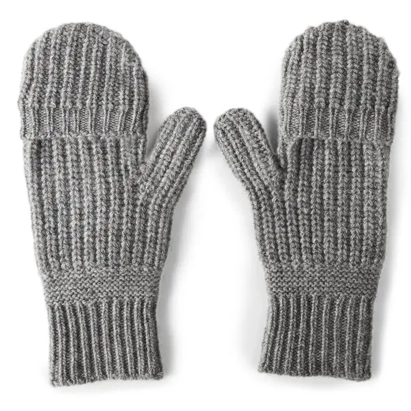 Miu Miu Grey Ribknit Mittens