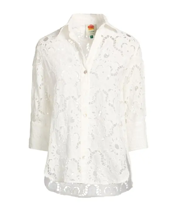 Farm Rio Solid-color Shirt - White