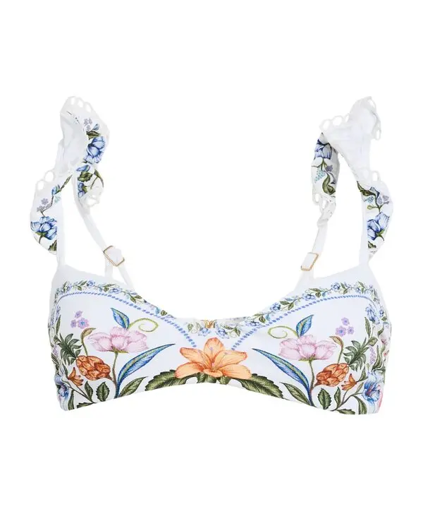 Farm Rio Floral Bikini Top - White