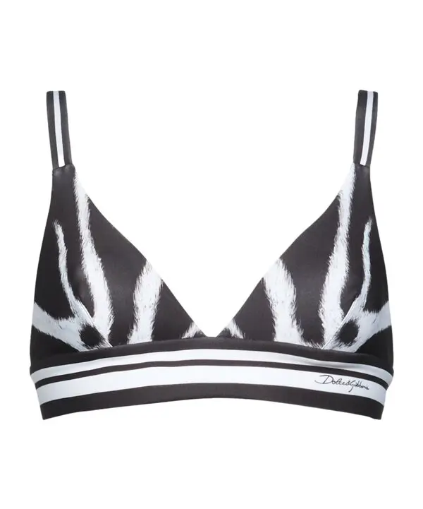 Dolce & Gabbana Zebra-print Bikini Top - Black