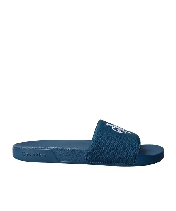 Calvin Klein Solid Color Pool Sliders - Blue