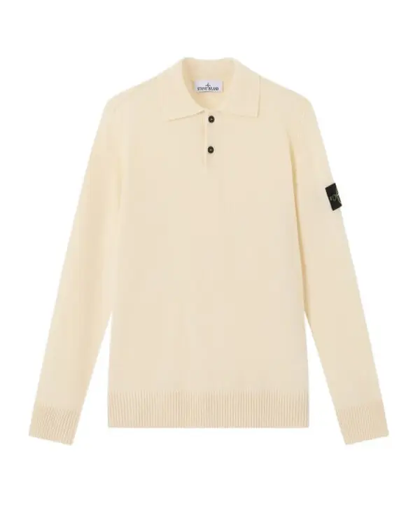 Stone Island Loose-fit Polo Collar Sweater With Button Placket