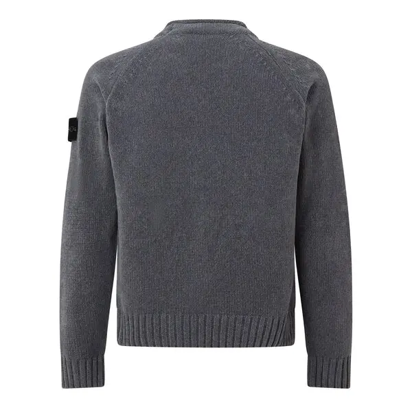 Stone Island Crewneck Sweater With Raglan Sleeves And Iconic Sleeve Badge