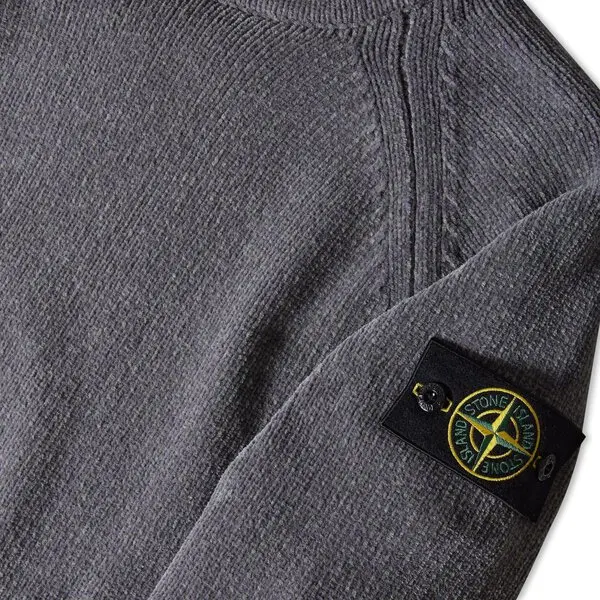 Stone Island Crewneck Sweater With Raglan Sleeves And Iconic Sleeve Badge