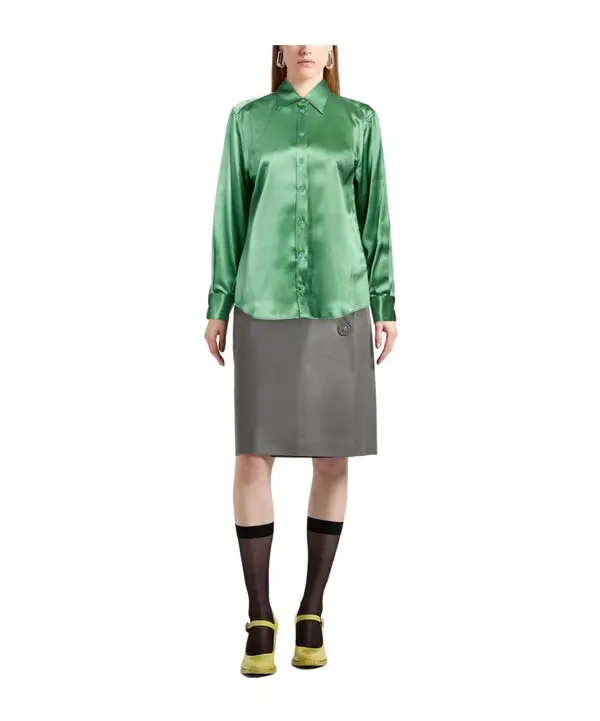 Dolce & Gabbana Solid-color Satin Long-sleeve Shirt