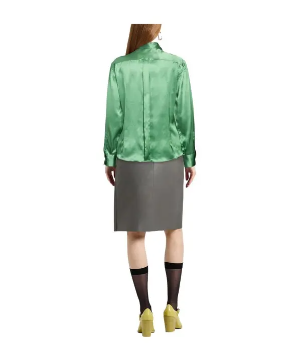 Dolce & Gabbana Solid-color Satin Long-sleeve Shirt