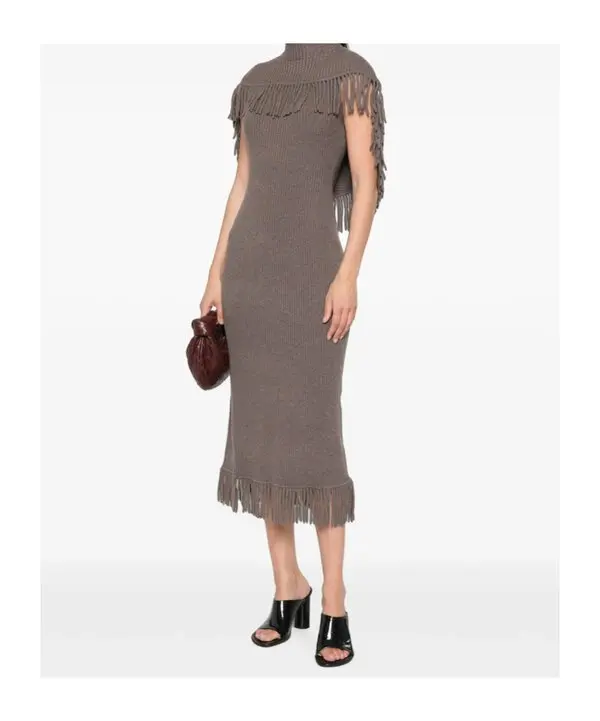 Simkhai Fringe-trim Ribbed-knit Dress