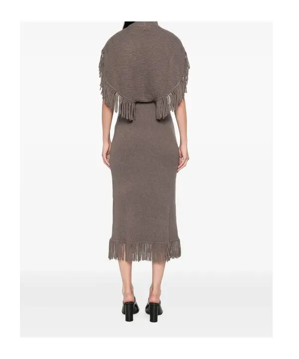 Simkhai Fringe-trim Ribbed-knit Dress