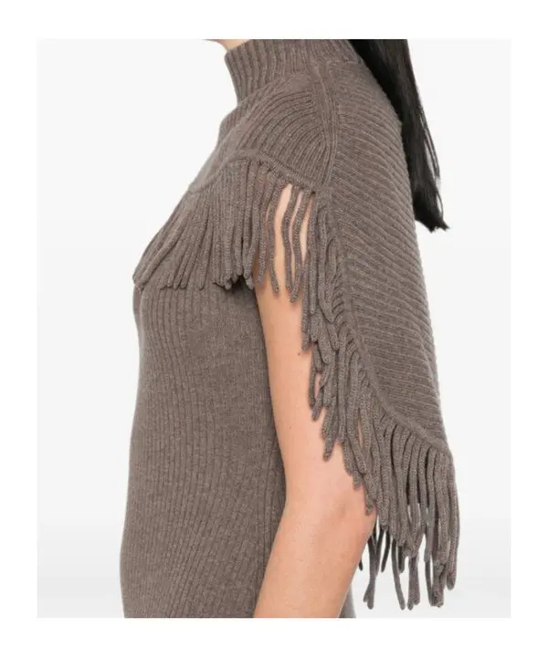 Simkhai Fringe-trim Ribbed-knit Dress