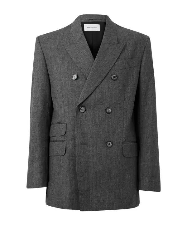 AMI Paris Loosefit Doublebreasted Blazer - Black