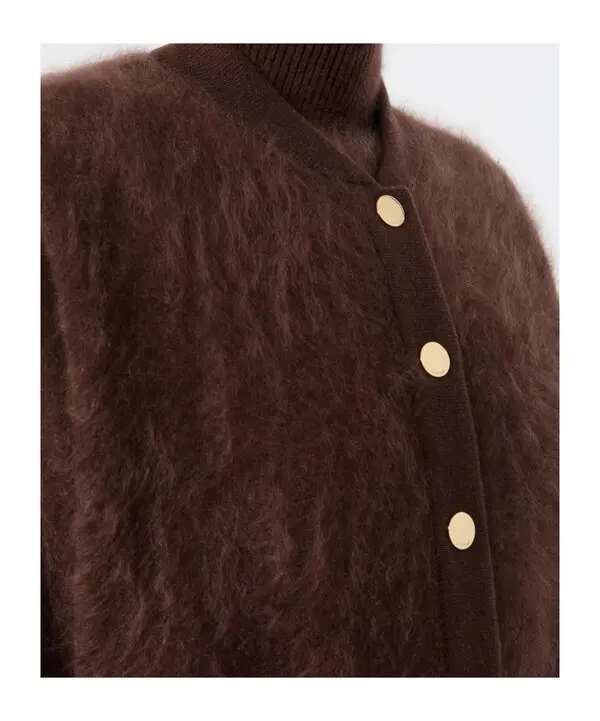 Sportmax Pure Cashmere Bomber Jacket Chocolate