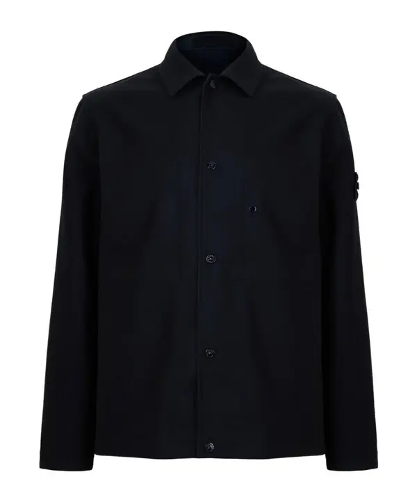 Stone Island Collared Overshirt - Black
