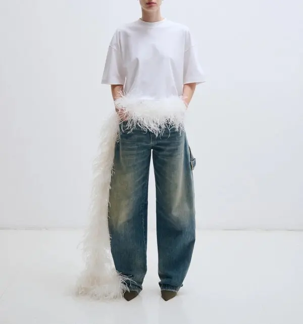 DARKPARK Smith Feather-trim T-shirt