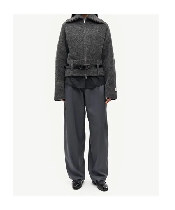 Samsøe Samsøe Cropped Knit Zip-up Jacket