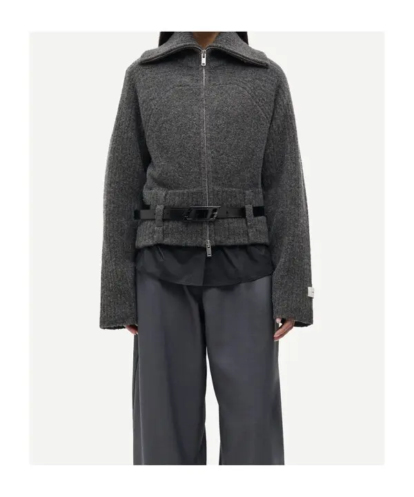 Samsøe Samsøe Cropped Knit Zip-up Jacket