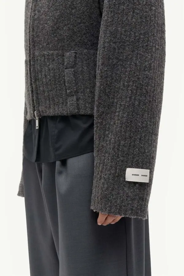 Samsøe Samsøe Cropped Knit Zip-up Jacket