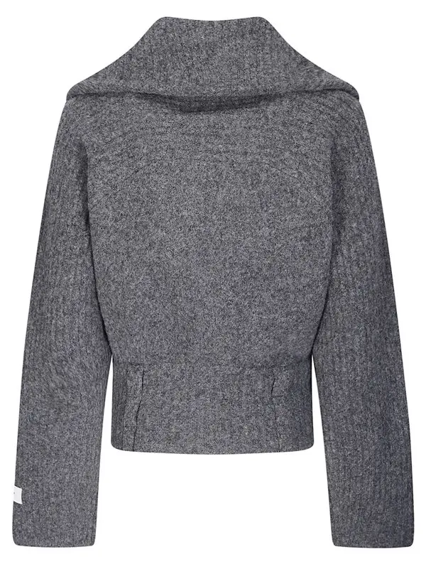 SAMSOE SAMSOE Cropped Knit Zip-up Jacket