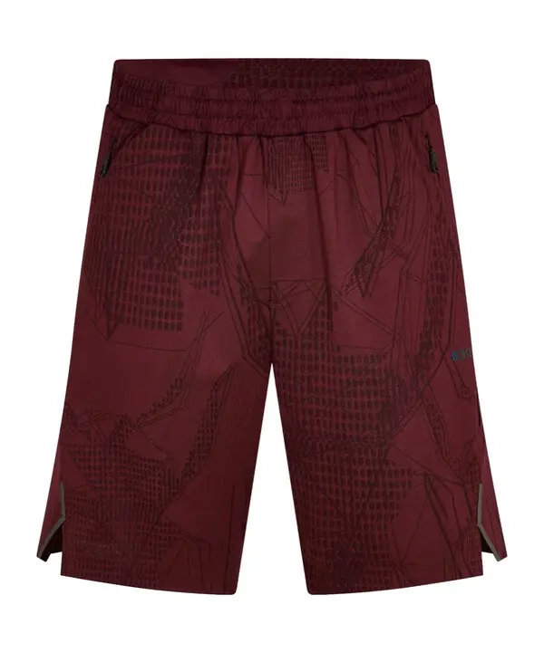 Hugo Boss Elasticated Sports Shorts With Allover Print - Brown