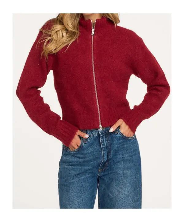 SAMSOE SAMSOE Cropped Zipup Knit
